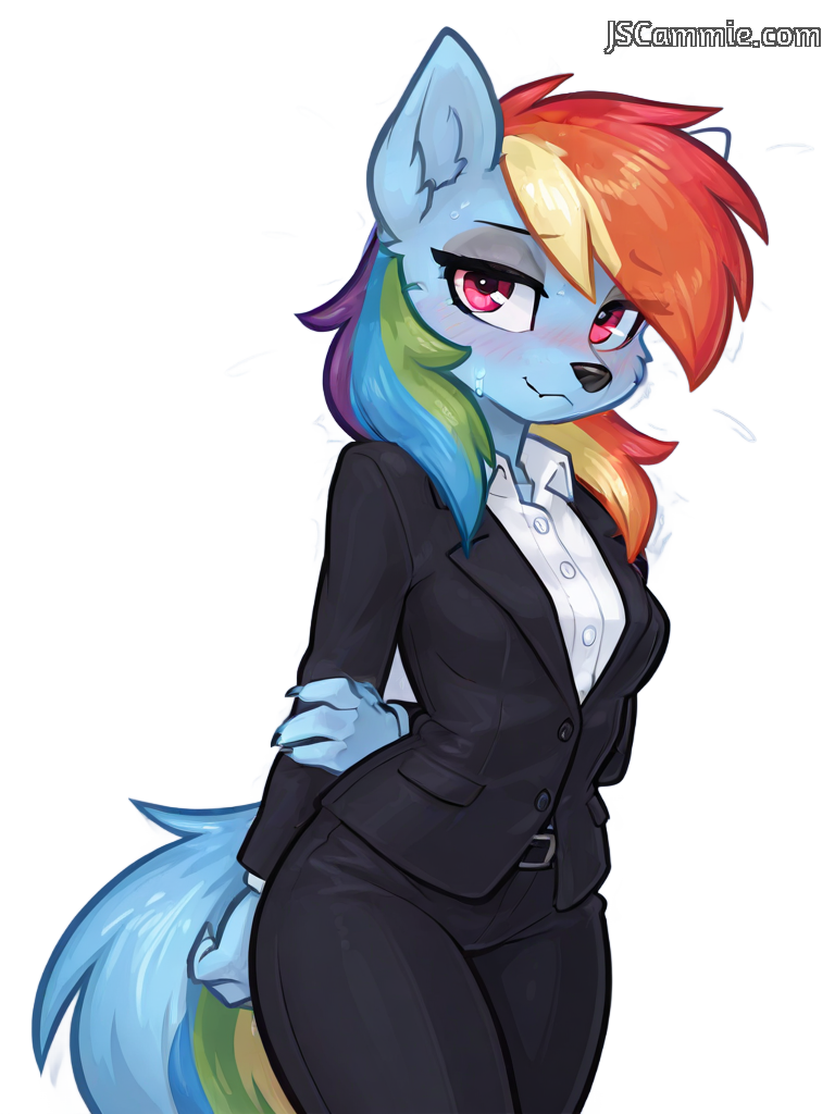SFW | amazing quality, anthro, male, wolf, rainbow dash \(mlp\), business suit, | JSCammie.com